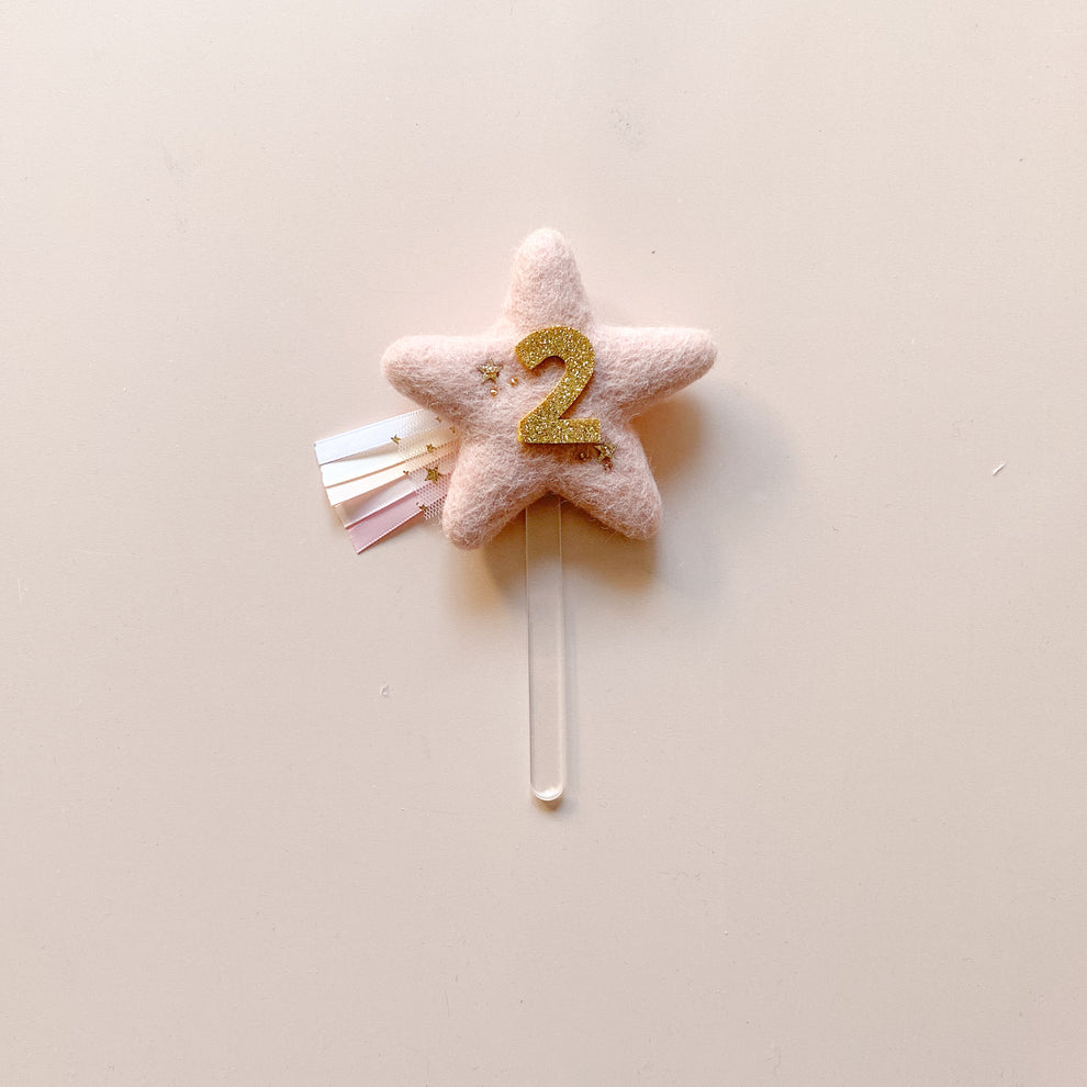 Shooting Star Cake Topper - Pink Star – Kirei handmade