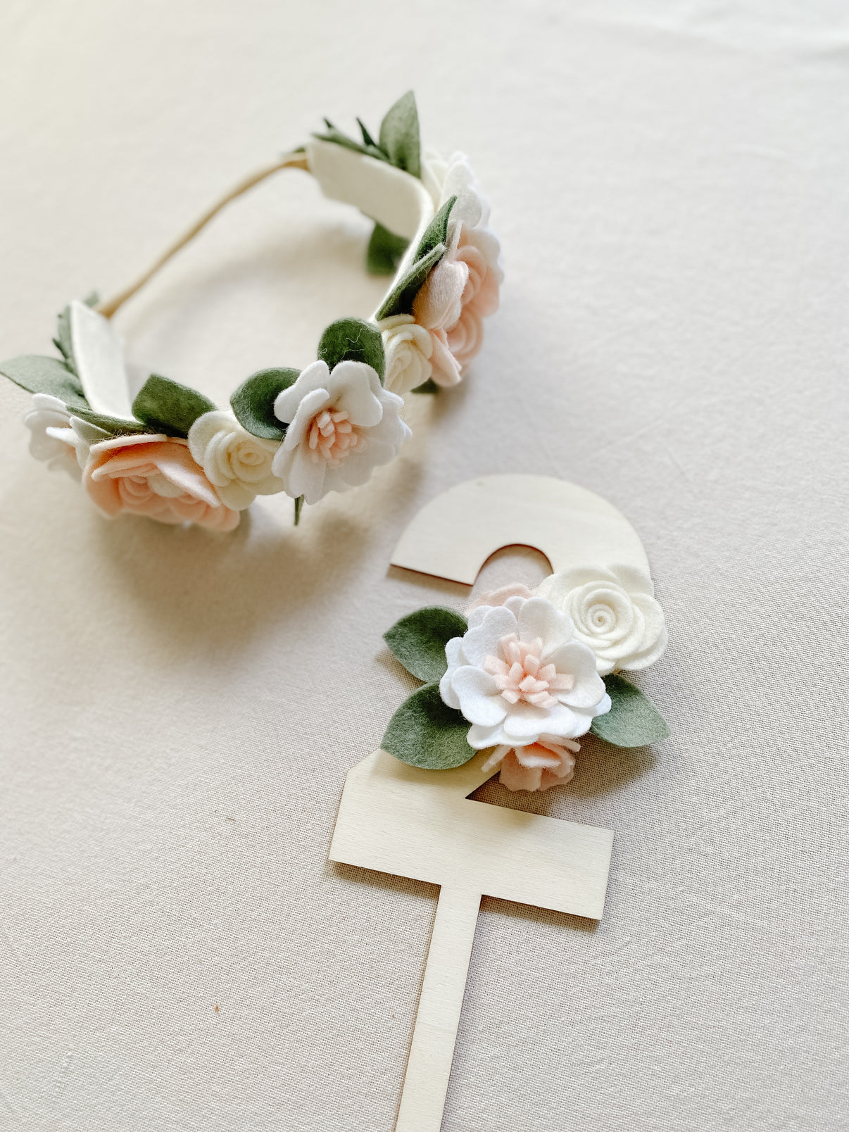 Neutral Flower Number Cake Topper – Kirei handmade
