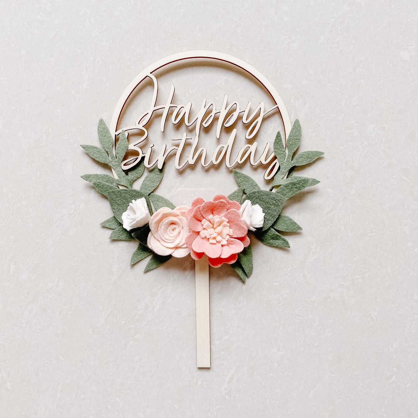 Blush Flower Wreath Cake Topper – Kirei handmade